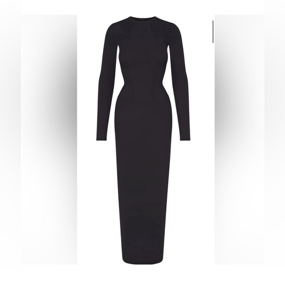 SKIMS | Dresses | Skims Corset Fits Everybody Long Sleeve Maxi | Poshmark